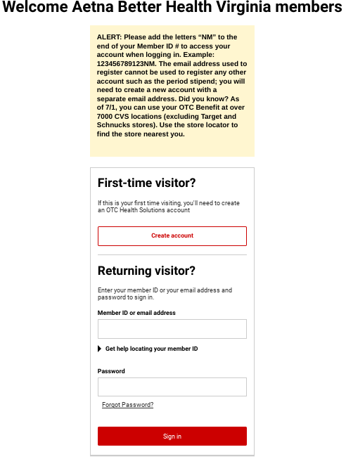 Aetna Better Health Virginia- New Moms 2023 | CVS | OTCHS