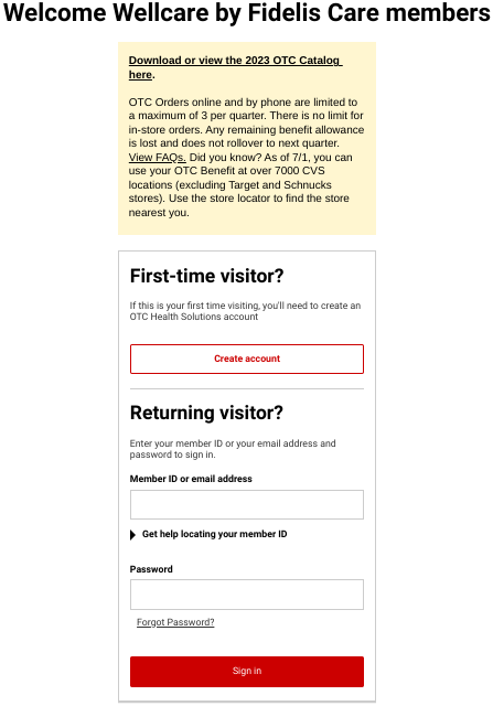 Fidelis 2023 | CVS | OTCHS | Member Benefits | Member Portal